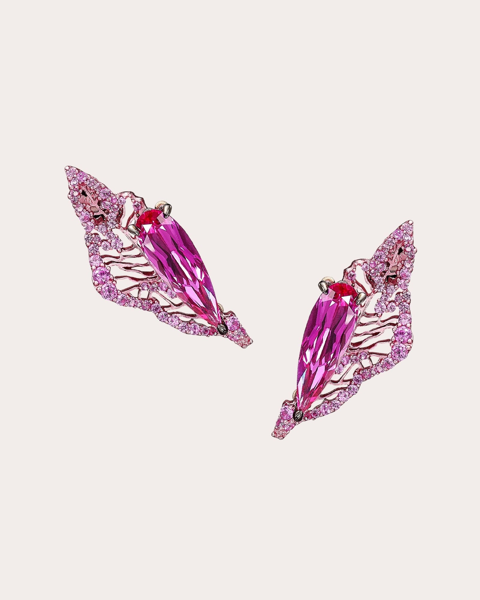Pink Sapphire Halia Stud Earrings | Olivela