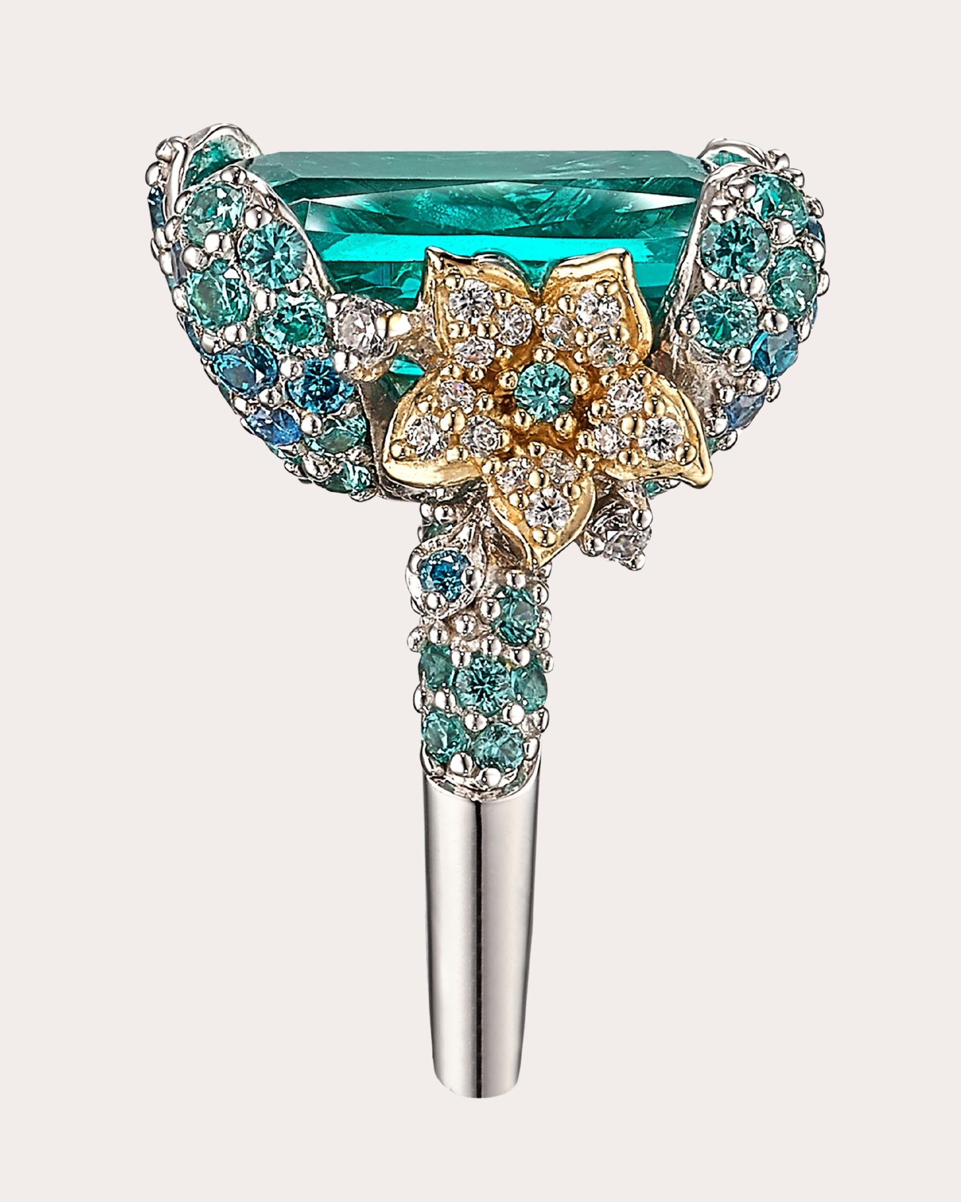 Diamond & Paraiba Tourmaline Ocean Ring | Olivela