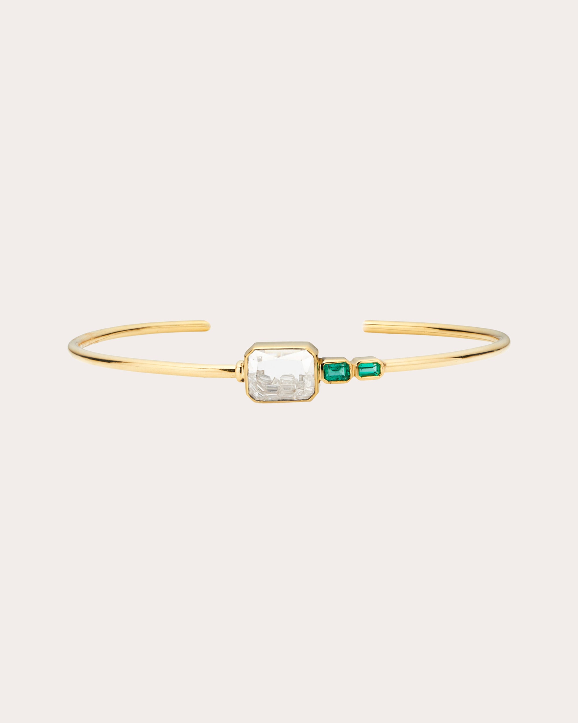 Emerald & Diamond Bala Shaker Cuff | Olivela