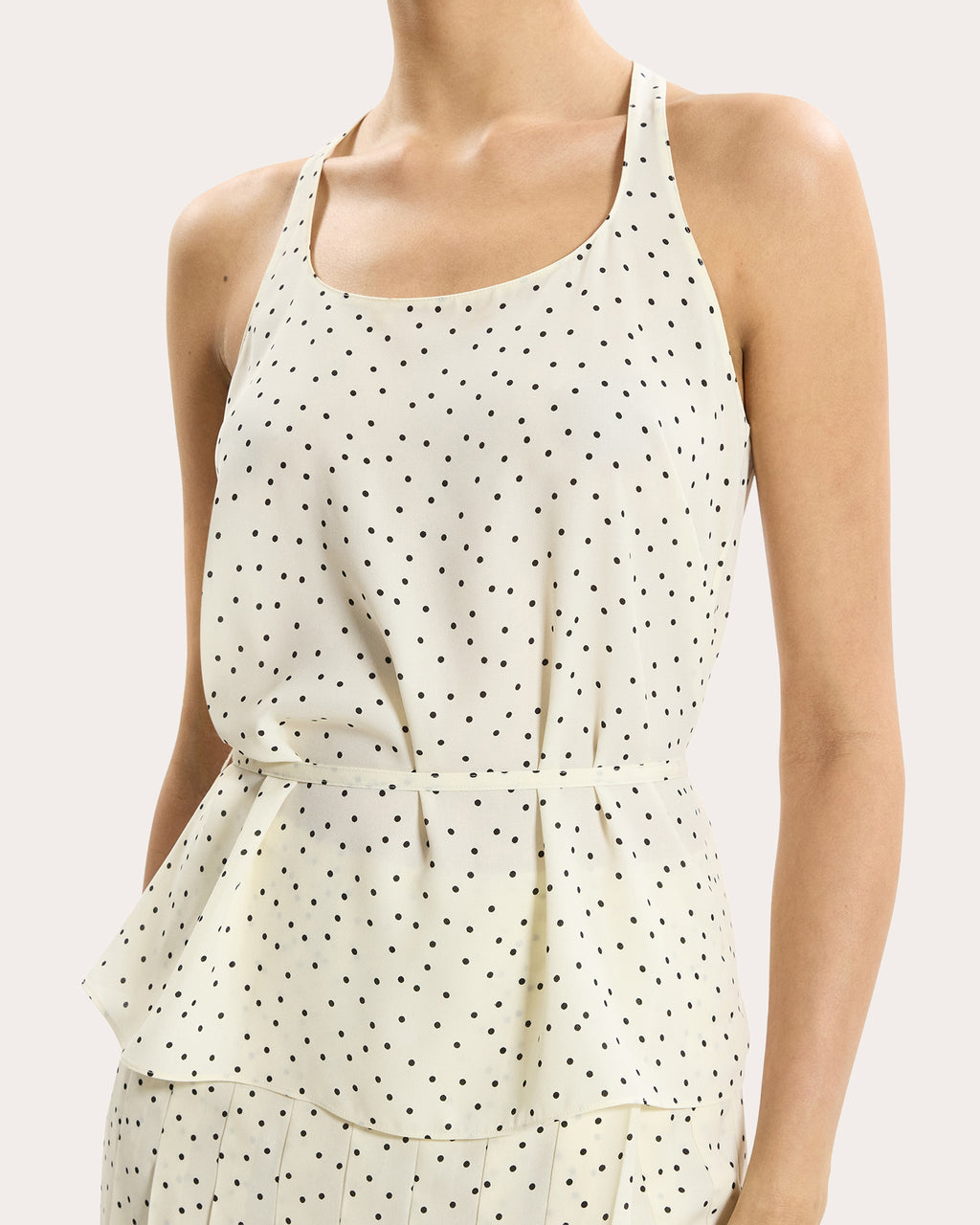 Polka Dot Belted Tank Top | Olivela